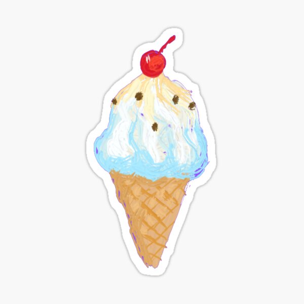 "Blue Ice Cream!" Sticker for Sale by MeBrokeStudent | Redbubble