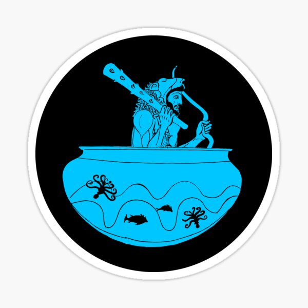 "Heracles in the cup-boat of Helios" Sticker for Sale by technai ...