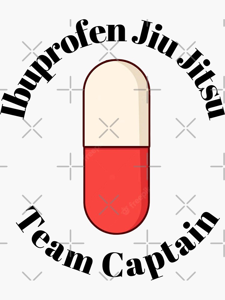 "BJJ Funny Team Ibuprofen Jiu Jitsu Team Captain Pill Red Wrestling MMA ...