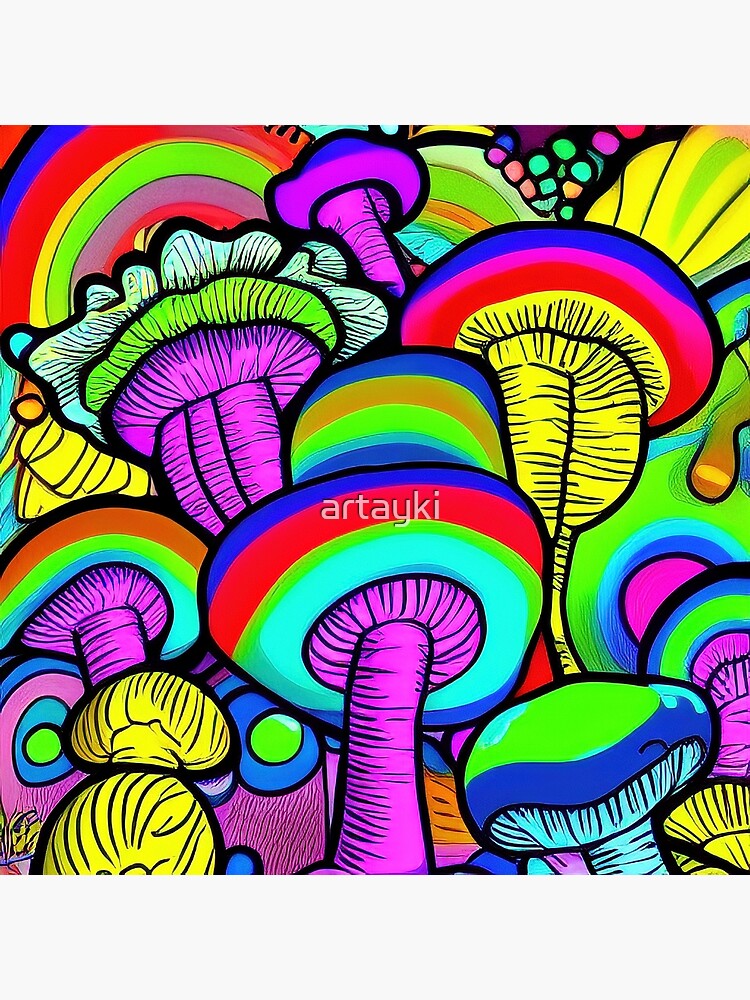 "Colorful Shrooms - Rainbow Mushroom" Poster for Sale by artayki ...