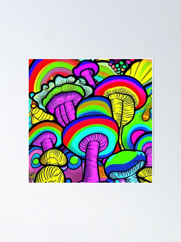 "Colorful Shrooms - Rainbow Mushroom" Poster for Sale by artayki ...