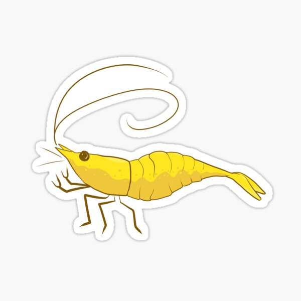 "Neon Yellow Neocaridina Freshwater Shrimp" Sticker for Sale by ...