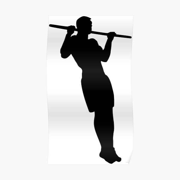 "Man doing pull up workout" Poster for Sale by EdimGym | Redbubble