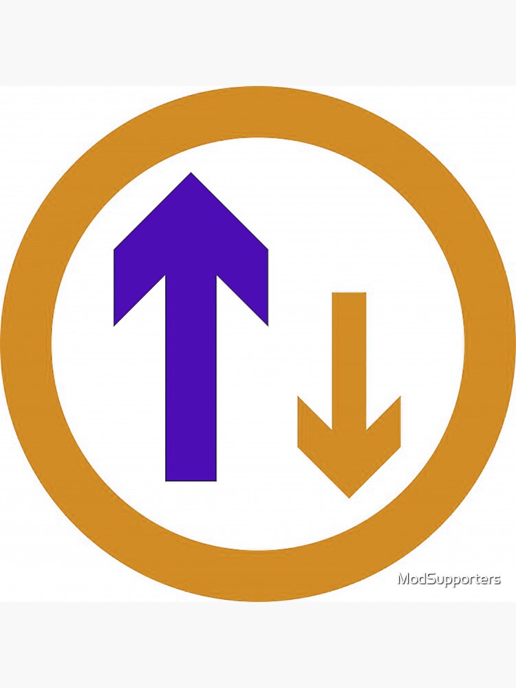 "Retro mod arrows roundel design purple orange" Sticker for Sale by ...