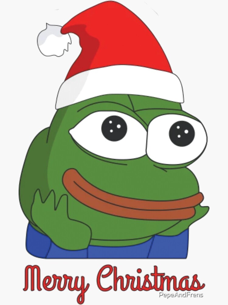 "Merry Christmas Pepe the Frog" Sticker for Sale by PepeAndFrens ...