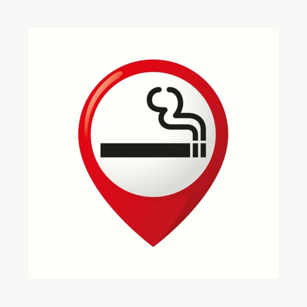 "Icon pictogram, Location pin Smoking area, smoking allowed" Art Print ...