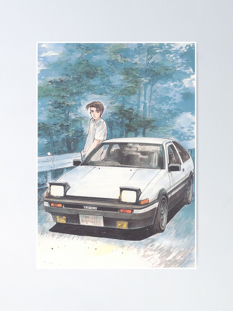 "Initial D - Takumi's 86 Manga Style" Poster for Sale by nerdZmarket ...