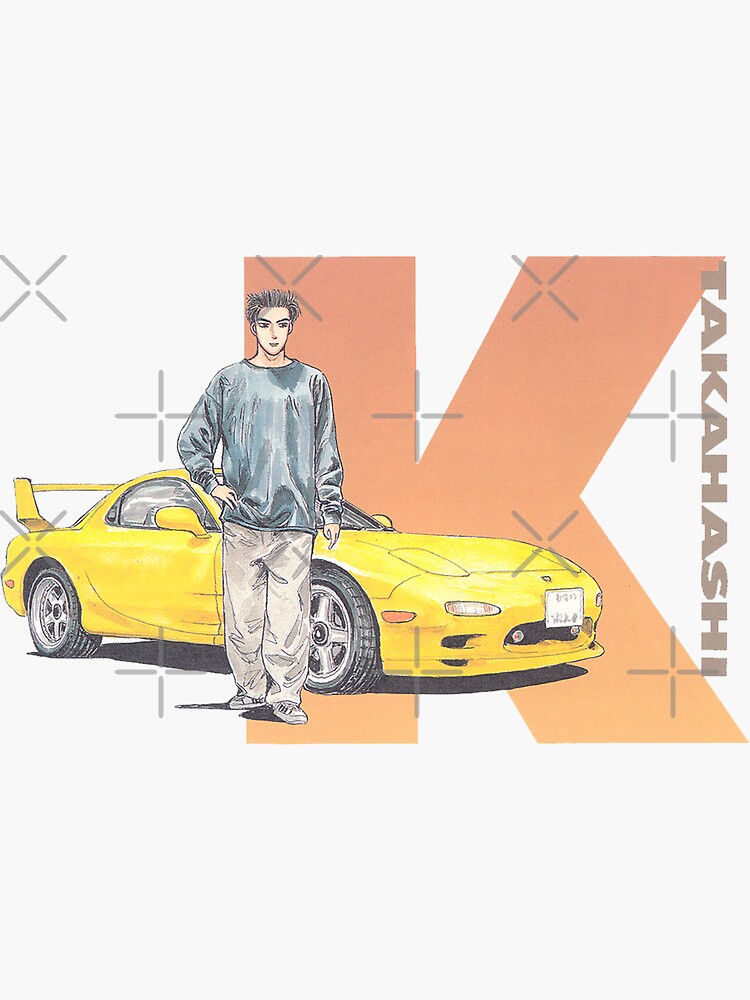 "Initial D - Takahashi Mazda FD RX-7 Manga Style" Sticker for Sale by ...