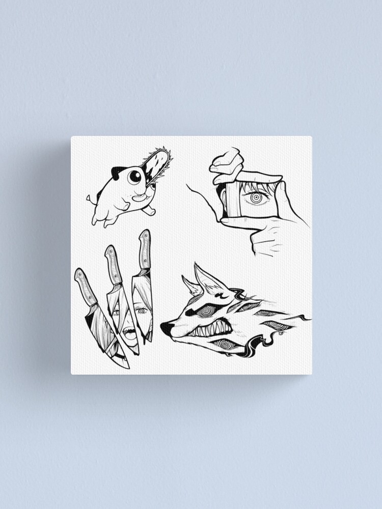 "Chainsaw Man Symbols" Canvas Print for Sale by Damlaaclk | Redbubble