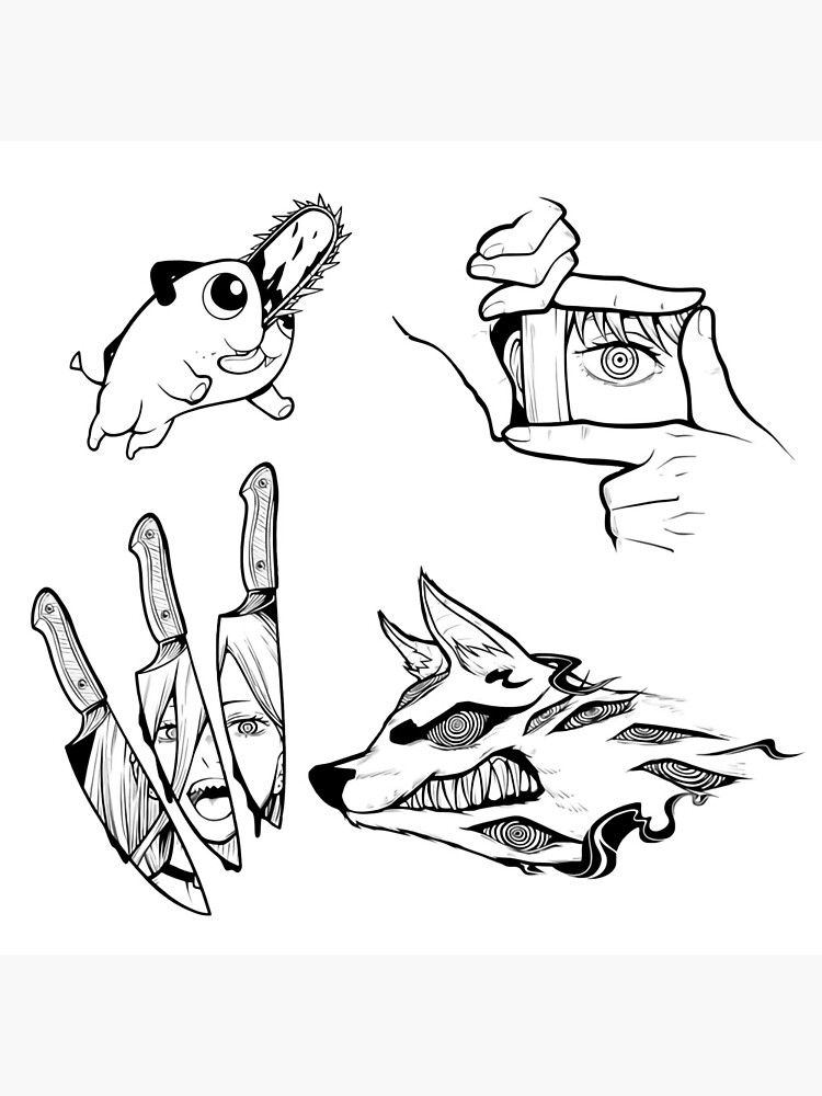 "Chainsaw Man Symbols" Photographic Print for Sale by Damlaaclk | Redbubble