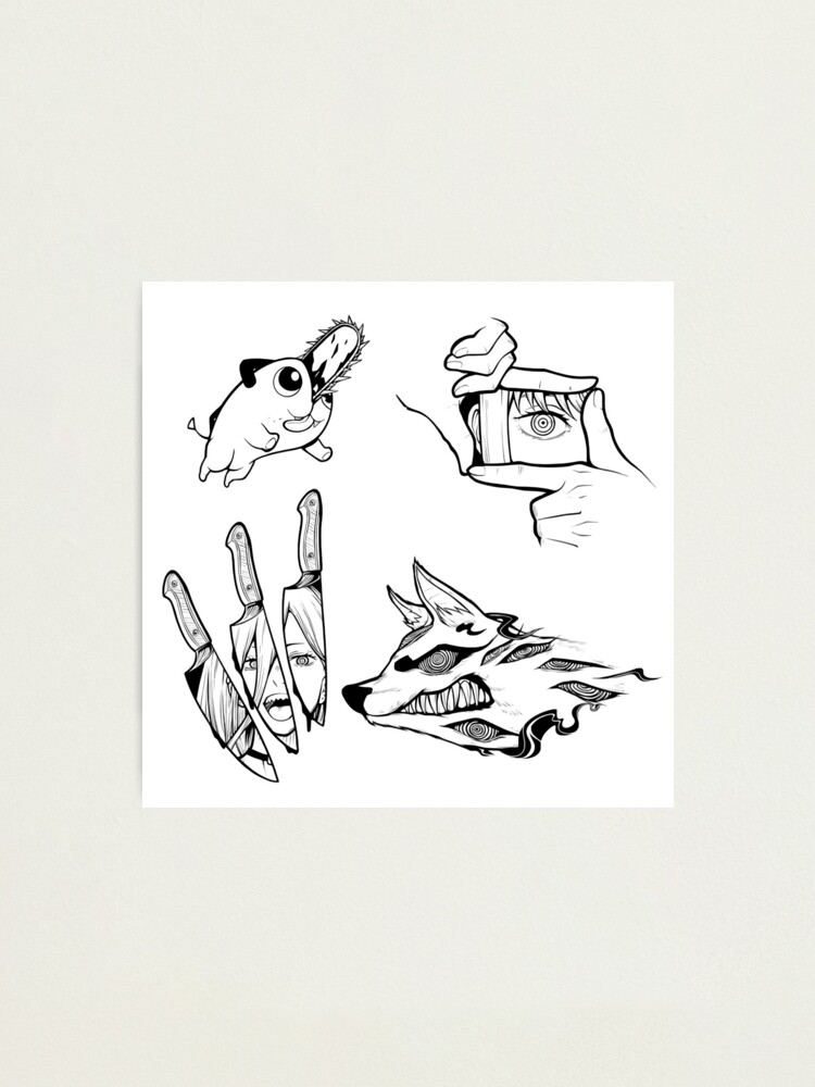 "Chainsaw Man Symbols" Photographic Print for Sale by Damlaaclk | Redbubble