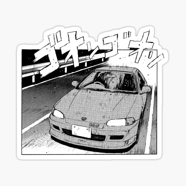"Initial D - JDM Civic Manga Anime Style" Sticker for Sale by ...
