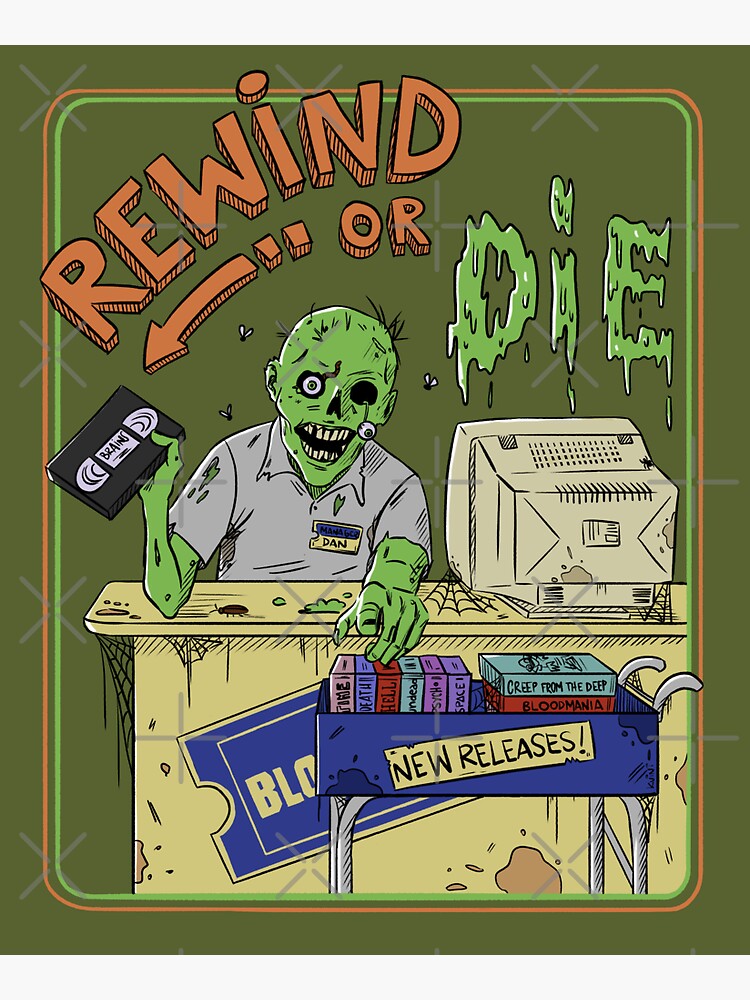"rewind or die" Sticker for Sale by kuinif | Redbubble