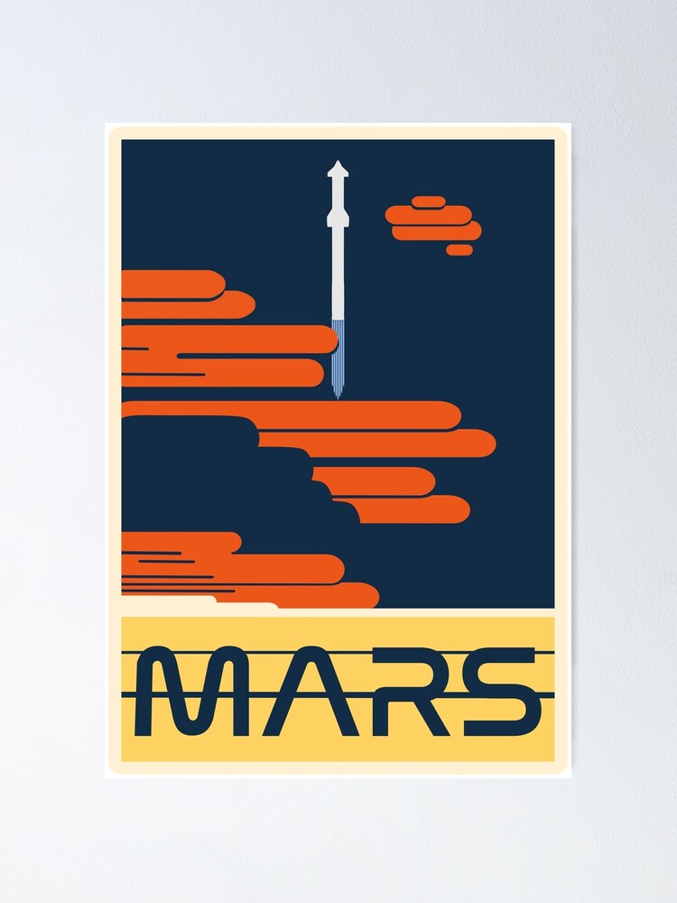 "Retro SpaceX Starship to MARS" Poster for Sale by SpacexSwag | Redbubble
