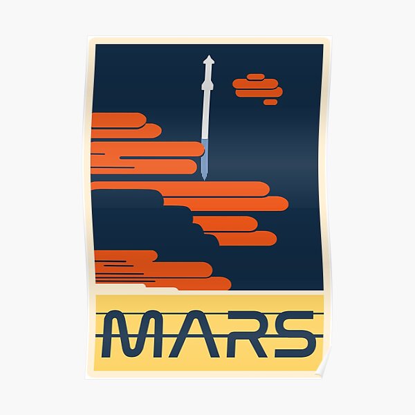 "Retro SpaceX Starship to MARS" Poster for Sale by SpacexSwag | Redbubble