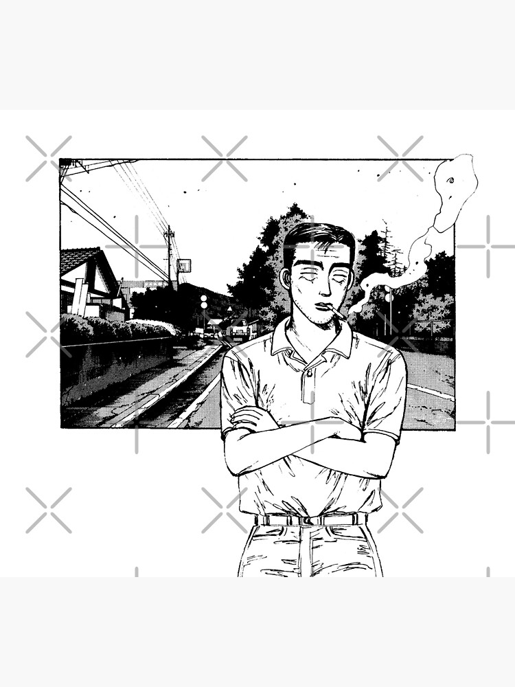 "Initial D - Bunta Smoking Manga Anime Style" Poster for Sale by ...