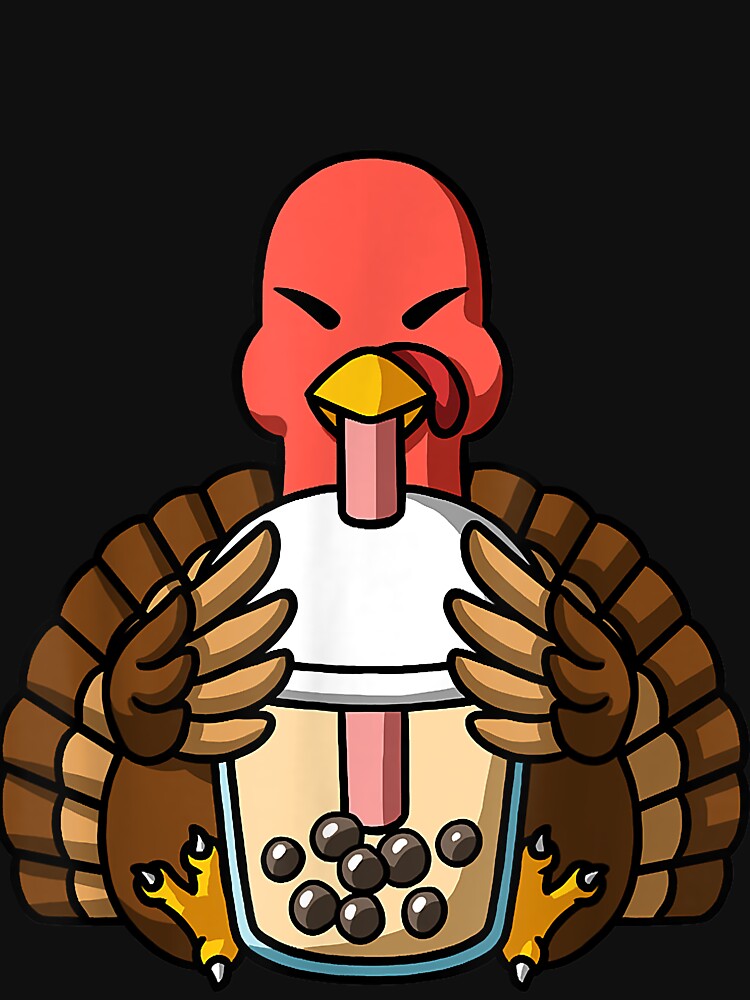 "Kawaii thanksgiving turkey boba milk tea bubble tea anime" T-shirt for ...