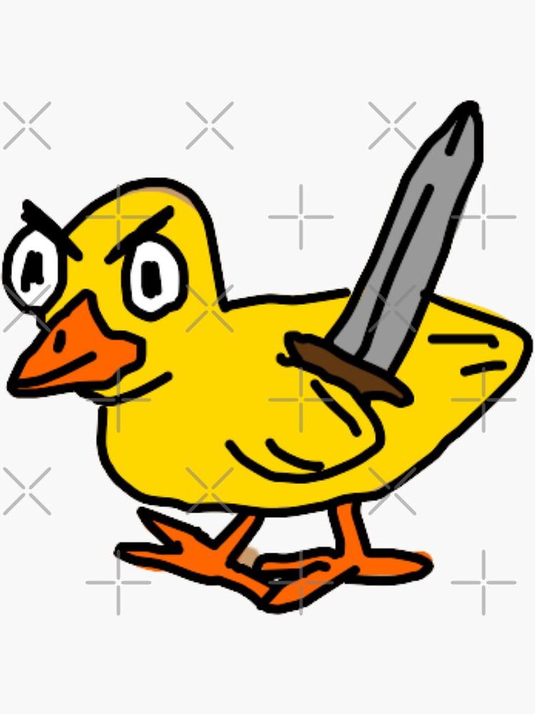 "DUCK WITH A SWORD" Sticker for Sale by ARTOBA | Redbubble