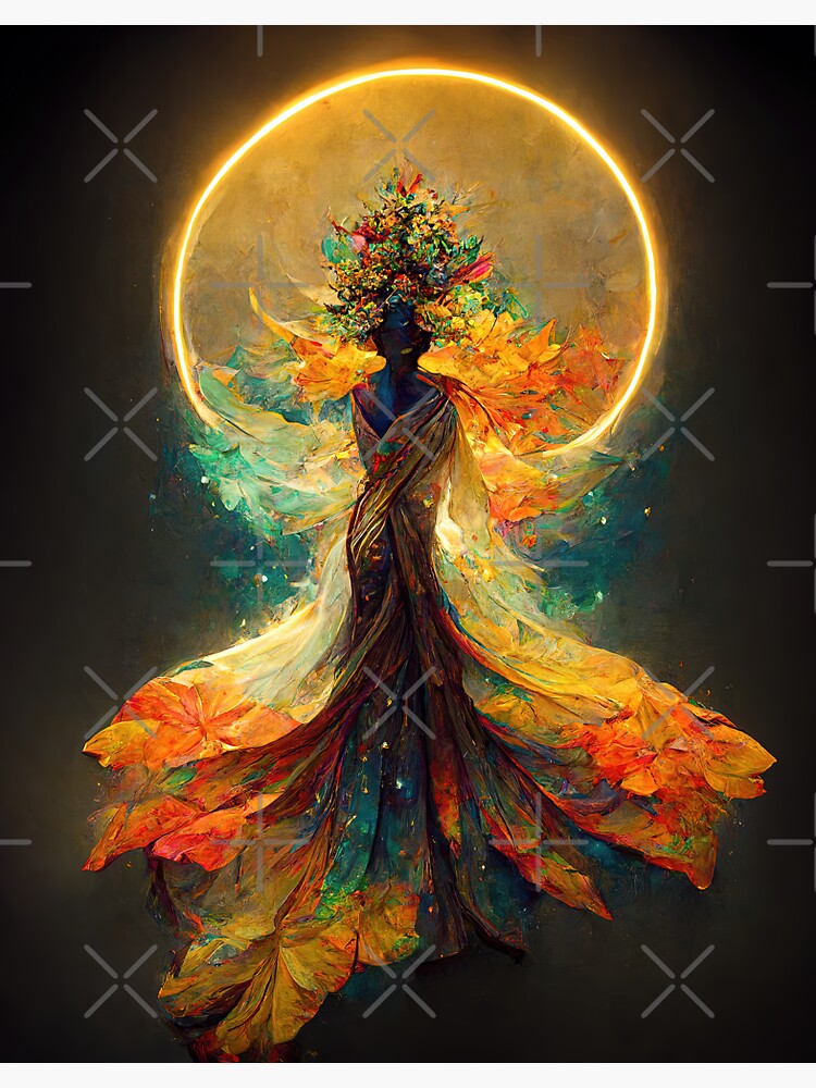 "Autumn Goddess I" Sticker for Sale by Lewizuh | Redbubble
