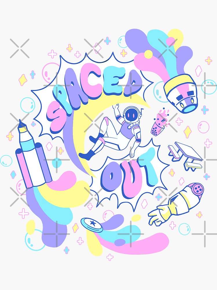 "Spaced Out (Pastel)" Sticker for Sale by i-like-space | Redbubble