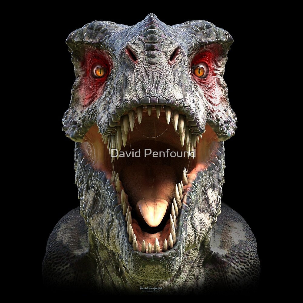 "T-Rex Face on" by David Penfound | Redbubble