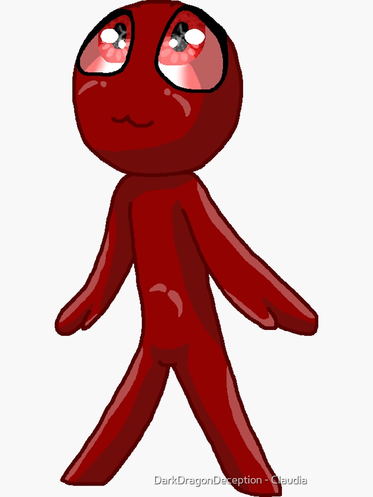 "Chibi Red (Rainbow Friends)" Sticker for Sale by Clawort | Redbubble