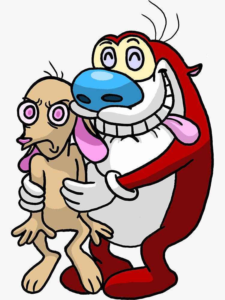 "Ren and Stimpy hug" Sticker for Sale by Roses123456 | Redbubble