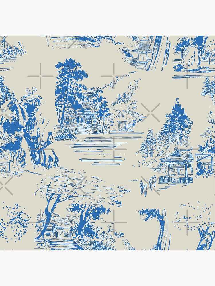 "Asian toile" Sticker for Sale by B0red | Redbubble
