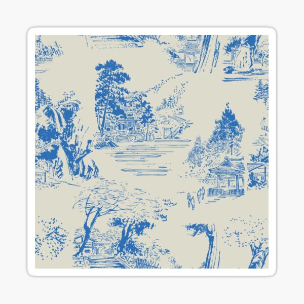 "Asian toile" Sticker for Sale by B0red | Redbubble