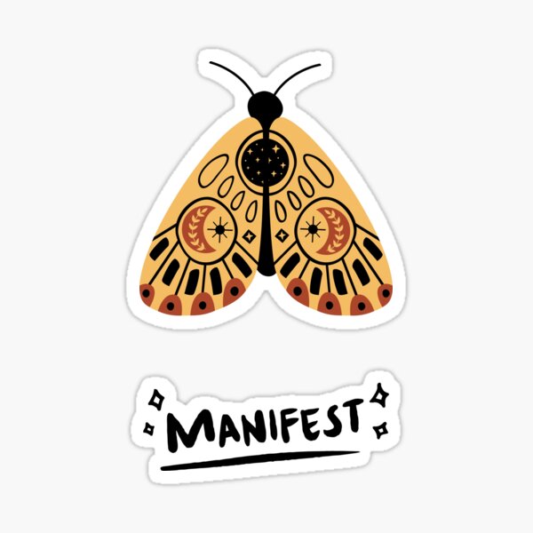 "Boho Celestial Moth, Manifest. " Sticker for Sale by BohemiWANDERS ...
