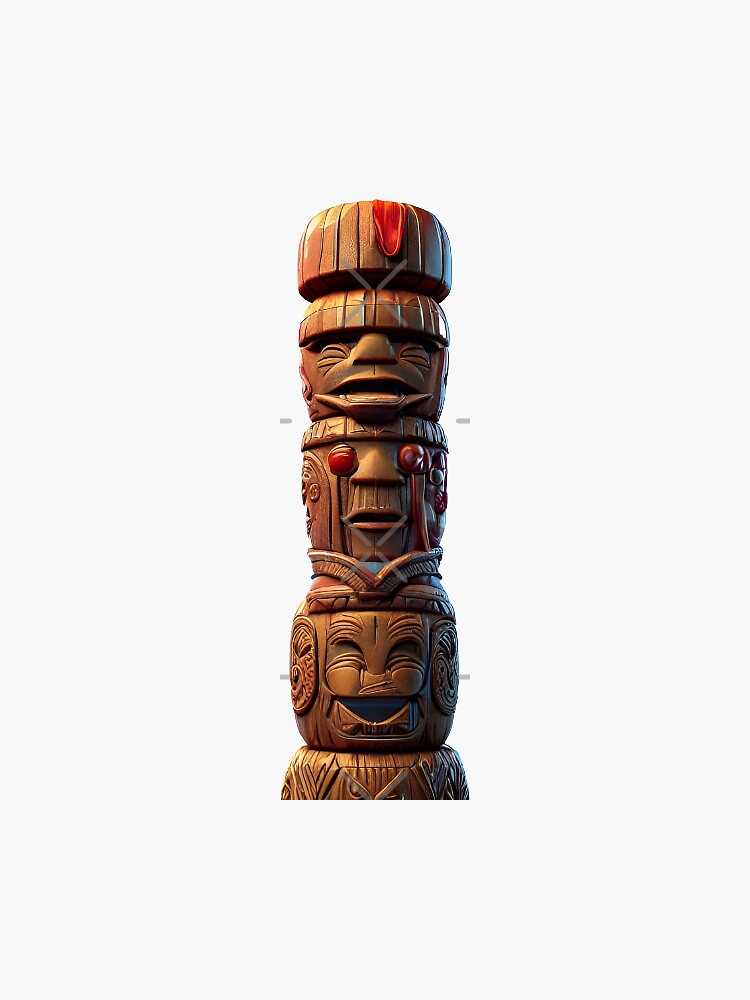 "Tiki wooden totem diecut sticker" Sticker for Sale by bensclassicstuf ...