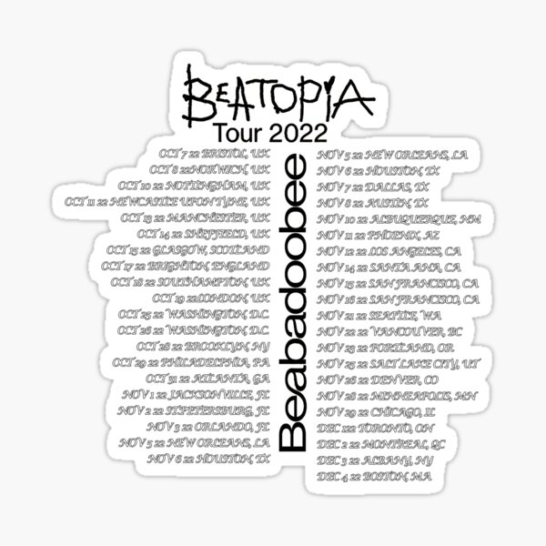"BEABADOOBEE BEATOPIA TOUR 2022" Sticker for Sale by ginariawi | Redbubble