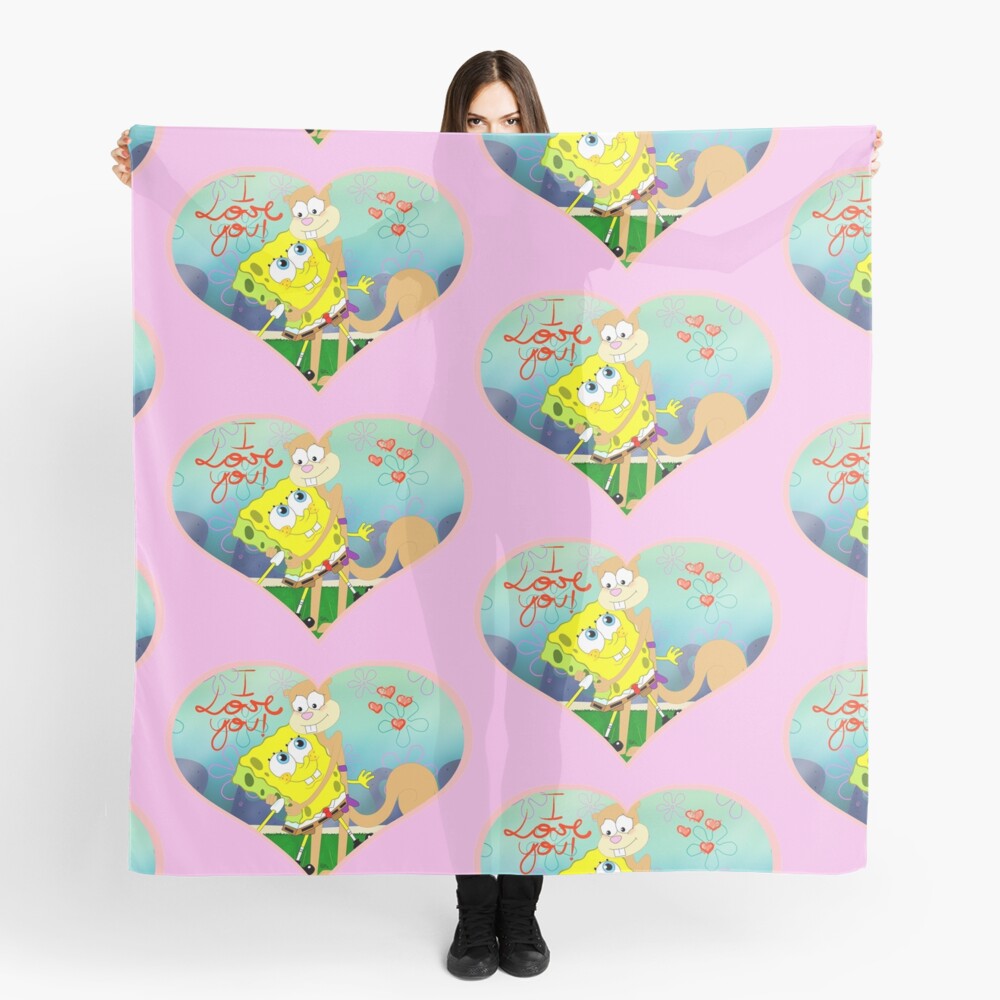 "SpongeBob and Sandy Heart Spandy" Scarf for Sale by iedasb | Redbubble