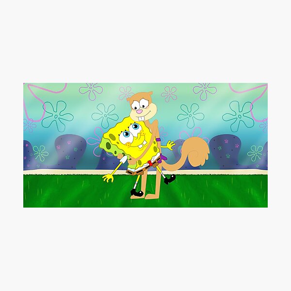 "SpongeBob and Sandy hugging" Photographic Print by iedasb | Redbubble