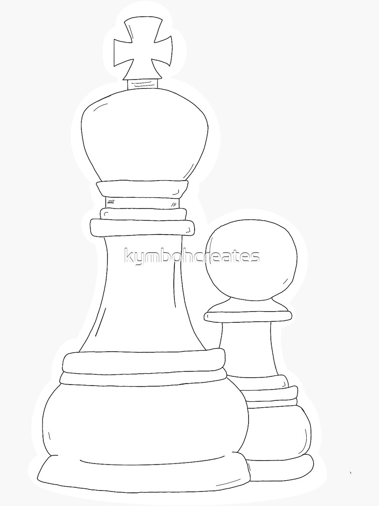 "Checkmate black and white " Sticker for Sale by kymbohcreates | Redbubble