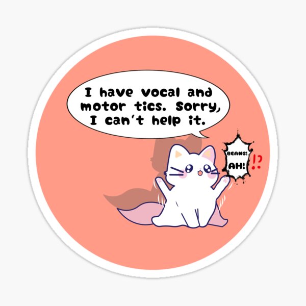 "Tics disability awareness cute cat" Sticker for Sale by RavenRarities ...