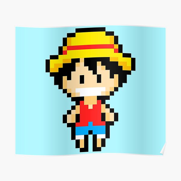 "Pixel Luffy" Poster for Sale by LunarDesigns14 | Redbubble