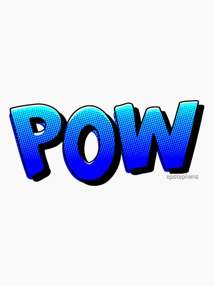 "Comic Book Pow! (Blue Edition)" Sticker for Sale by apstephens | Redbubble