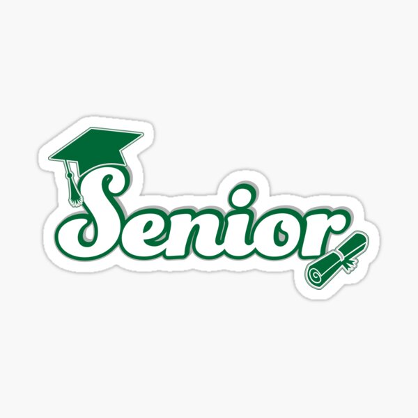 "Senior Graduation Design (Green and Grey)" Sticker for Sale by ...