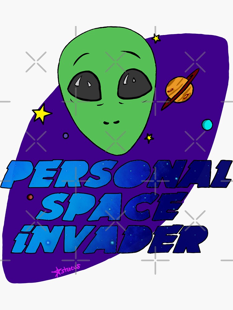 "Personal Space Invader" Sticker for Sale by AstraeusArt | Redbubble