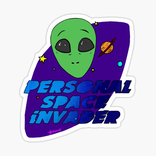 "Personal Space Invader" Sticker for Sale by AstraeusArt | Redbubble
