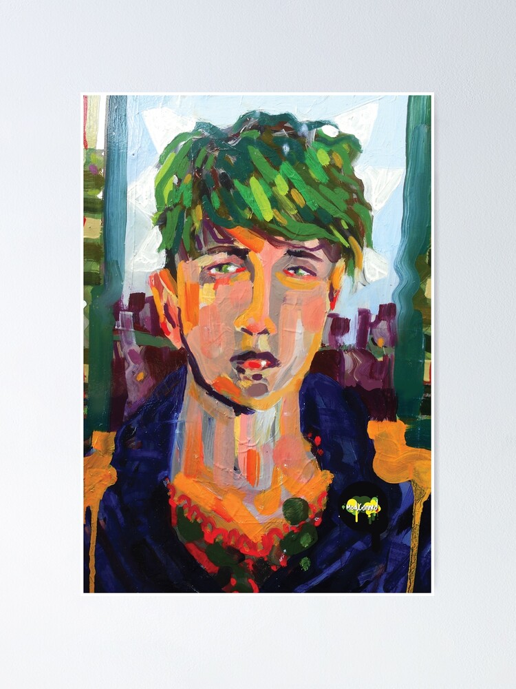 ""Anime Boy" original oil painting by Julie Purcell" Poster for Sale by ...