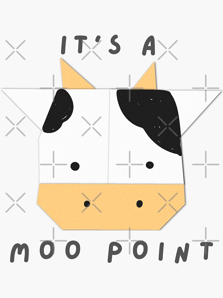 "It's a moo point origami" Sticker for Sale by eloski | Redbubble