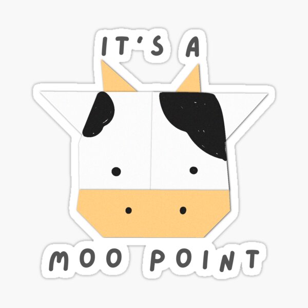 "It's a moo point origami" Sticker for Sale by eloski | Redbubble