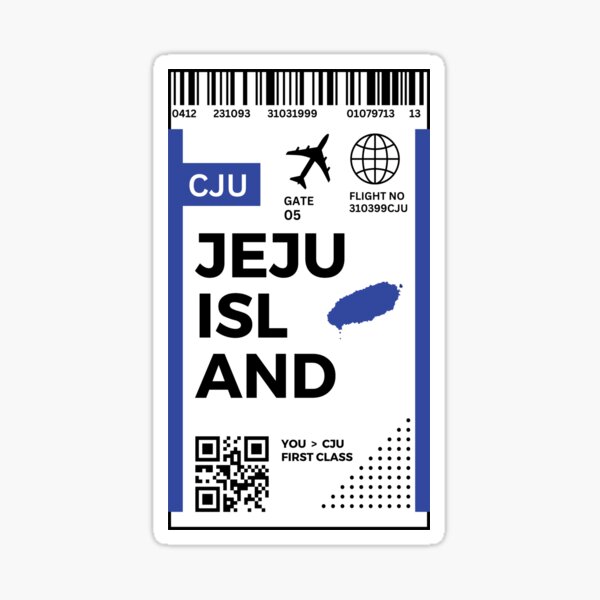 "Jeju Island Flight Ticket Boarding Pass Travel" Sticker for Sale by ...