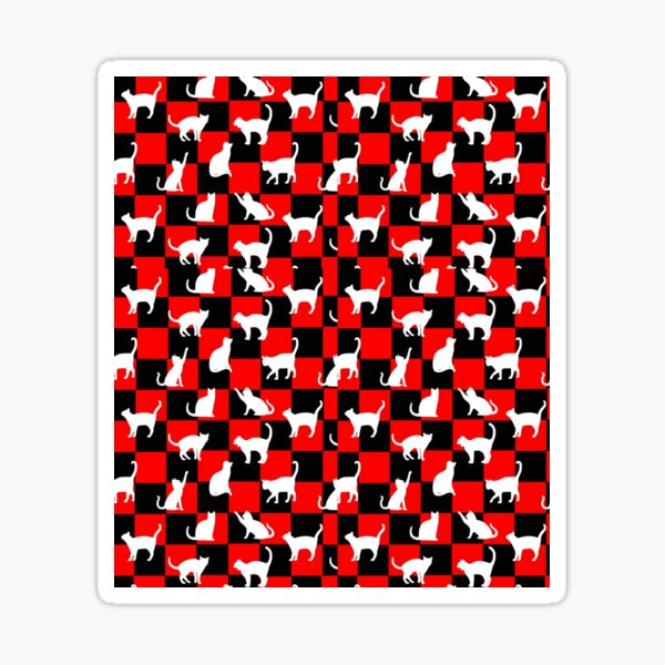 "Cat -Checkered " Sticker for Sale by tinfuster | Redbubble