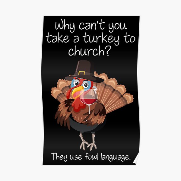 "Turkey Jokes - Thanksgiving funny holiday humor puns" Poster for Sale ...
