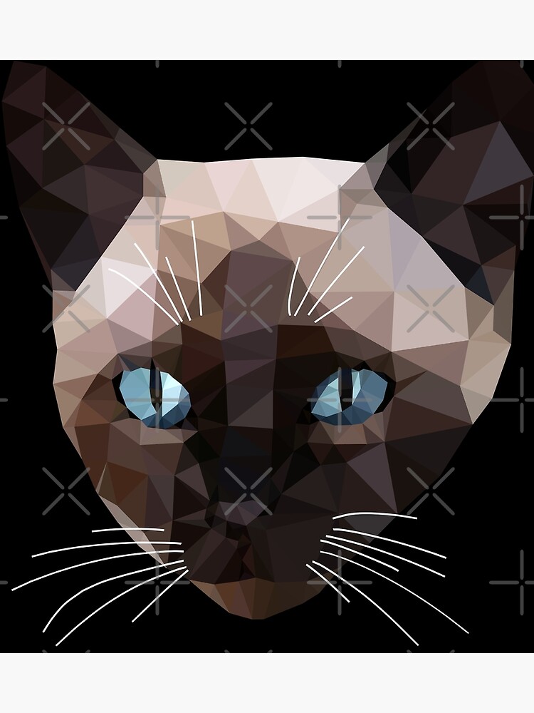 "Siamese cat low poly art" Poster for Sale by Pride-Casuals | Redbubble