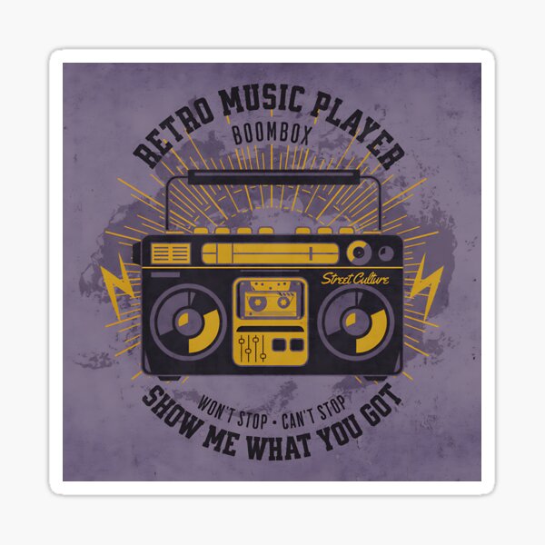 "Boombox Music Player" Sticker for Sale by ClosetBundle | Redbubble
