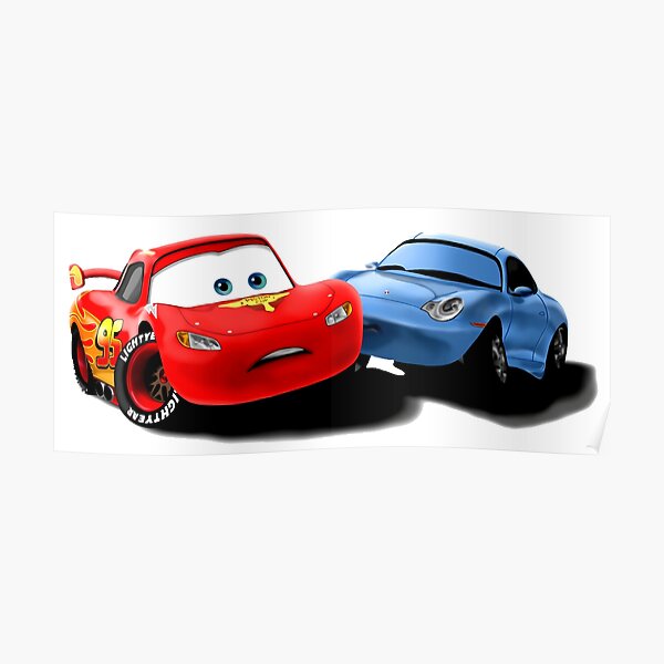 "McQueen Cars Sally cartoon racing " Poster for Sale by poncedigby ...